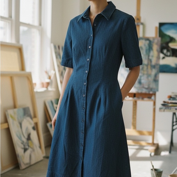 Kirna Zabete | Dresses | Kirna Zabte Denim Shirt Dress | Poshmark